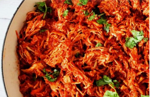 Shredded Chicken in a Smoky Heirloom Tomato Sauce – Tomato Bliss